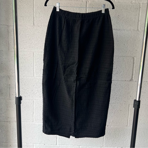 Skirts | Long Black Skirt With Textured Pattern | Poshmark
